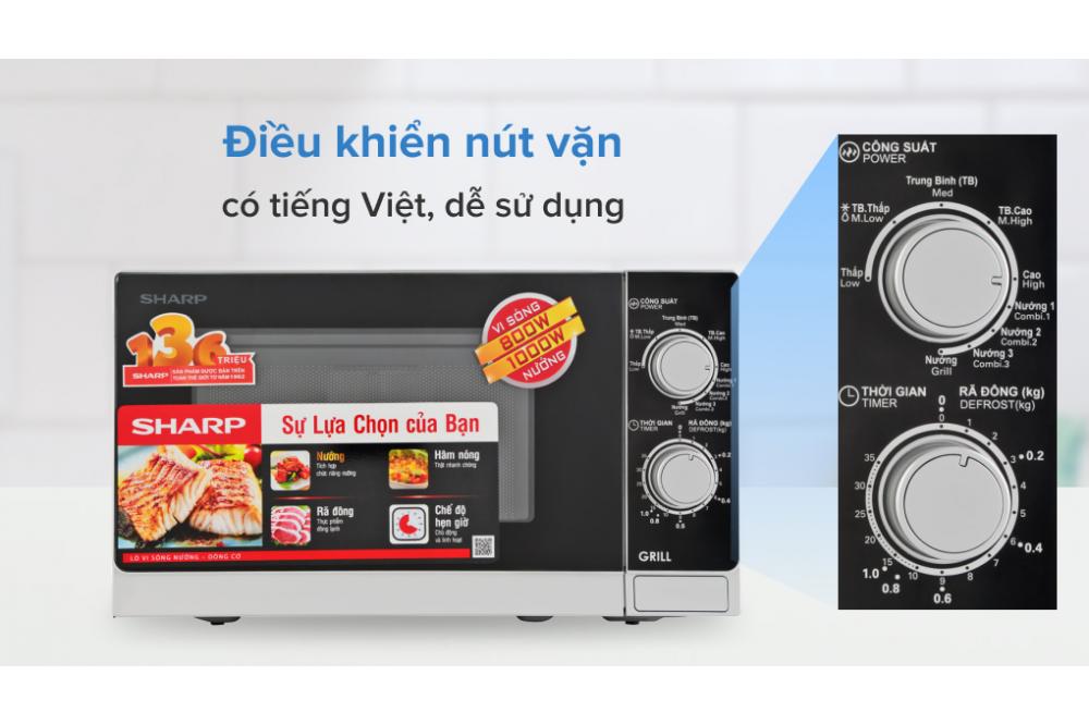 Lò vi sóng có nướng Sharp R-G222VN-S 20 lít